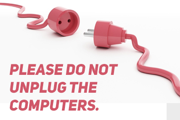 HOME: Please Do Not Unplug the College PC's